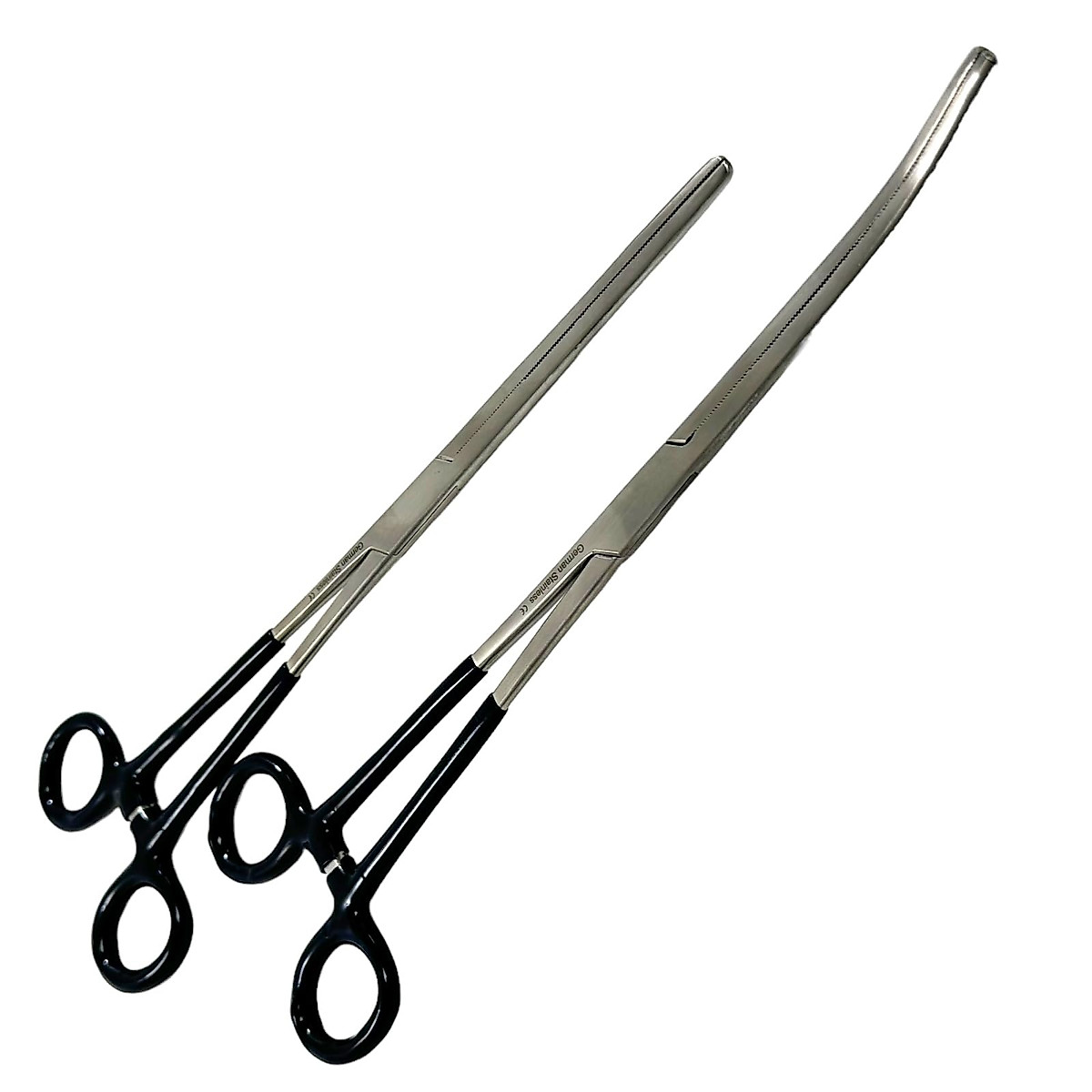 German Stainless Curved + Straight Forceps, Hemostat Forceps clamp 10" (Cynamed Brand) … … … …