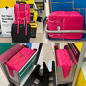 UNDERSEAT PRO Large Packing Cube with Shoulder Straps | Foldable Travel Backpack Personal Item Size (Ruby Red, 30L)