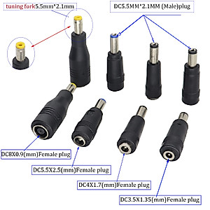 HCFeng 14AWG SAE to DC Power Cable SAE to DC5521 Female Adapter Cable withDC8*0.9/6.5*3/5.5*2.5/4*1.7/3.5*1.35(MM)/SAE Polarity Reverse Adapter for Solar Panel Charger (2ft/60cm)(2pack)