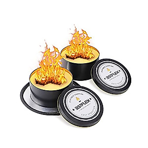BSTFLEX 2 Pack of City Bonfires ($18.99 Each) | Portable Fire Pit | Compact and Lightweight | Emergency Heat Kit | 3-5 Hours of Burn Time | No Wood No Embers(with 1Pc Campfire Fireproof Mat