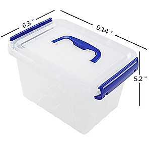 DynkoNA 6-Pack 3 L Small Plastic Storage Box with Lid, Clear Storage Bins