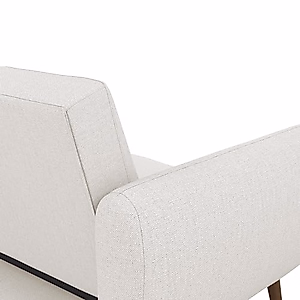 Novogratz Brittany Sofa Futon, Premium Linen Upholstery and Wooden Legs, Grey Linen
