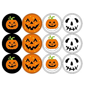 120 pcs Halloween Sealing Sticker Ghost Pumpkin Stickers Adhesive Label Stickers Round Sealing Decals Candy Bag Gifts Wrapping Stickers Packaging Envelope Seals