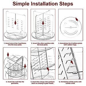 Makeup Organizer 360 Rotating Cosmetic Organizer DIY Adjustable Makeup Carousel Spinning Holder Rack, Large Capacity Cosmetic Storage Box Makeup Brushes Organizer for Vanity Countertop (Clear)