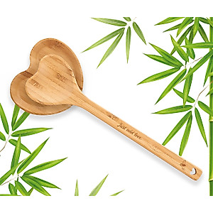 Heart Shaped Wooden Spoon & Heart Spoon Rest With A Unique Bumble Bee Design. Queen Bee Kitchen decor and accessories - Engraved With Just Add Love