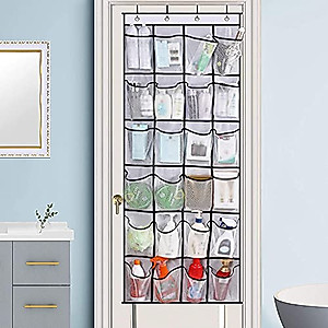 CHBC 24 Large Mesh Pockets Over The Door Shoe Rack, Hanging Shoe Organizer for Closet Hanging Shoe Rack Holder Hanger, White