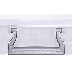 AB Designs 6967ABD Super Satchel with 9 Mixed Bins Inside Stackable Home Storage Organization Container, Clear with Sliver Latches and Handle, w/Long