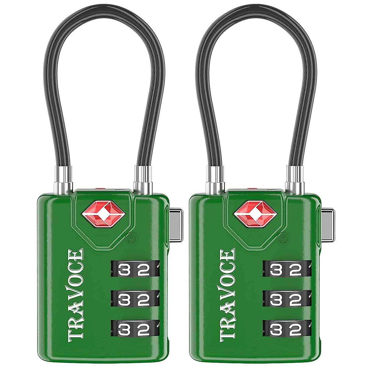 TSA Approved Luggage Locks, Travel Locks Which Also Work Great as Gym Locks, Toolbox Lock, Backpack and More 1,2,4,6 &10 pk (Army Green)