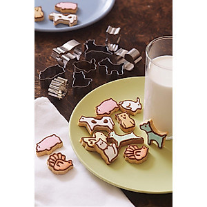Fox Run Mini Animal Cookie cutters, 0.75 x 1.5 x 1 inches, Metallic