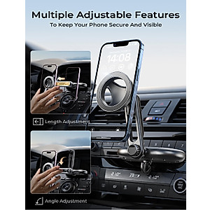 LISEN for MagSafe CD Phone Holder for Car Mount [Angle Adjustable] Magnetic Phone Holder for iPhone Magsafe Car Mount CD Slot Hands Free CD Player Phone Mount for iPhone 15 Pro Max Plus Galaxy