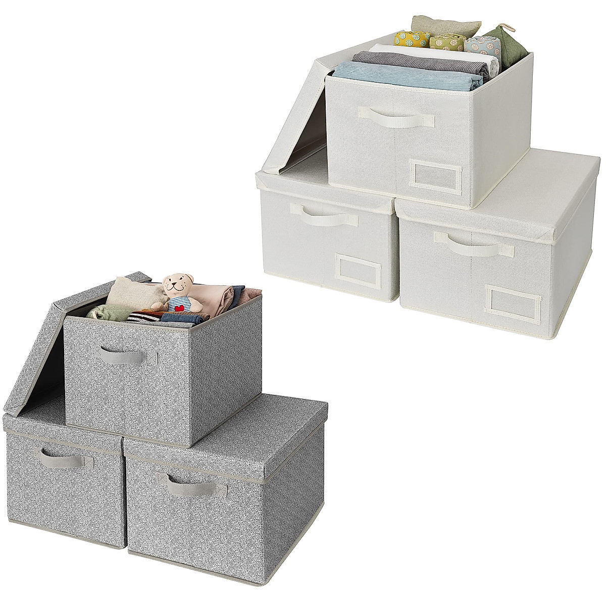 GRANNY SAYS Bundle of 3-Pack Lidded Closet Storage Bins & 3-Pack Rectangle Storage Bins with Lids