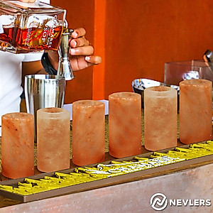 Nevlers 6 PCS Himalayan Salt Shot Glasses for Tequila, All Natural Himalayan Salt Tequila Shot Glasses - Handcrafted Shot Glass - 3" H Himalayan Shot Glasses | Himalayan Salt Glasses Tequila