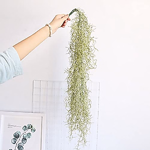 HXSCOO Artifical Plants Plastic Green Wall Hanging Air Vine Fake Grass Rattan Plant Wedding Christmas Scene Layout Home Garden Decor (Color : A)