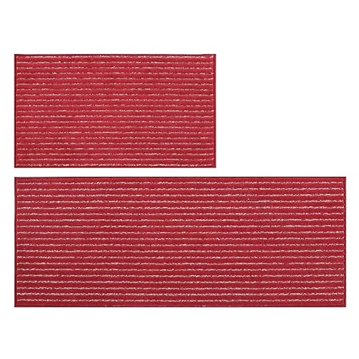 BEQHAUSE Red Kitchen Rugs Set of 2 Non-Slip Kitchen Runner Rug Washable Kitchen Mats for Floor Absorbent Soft Standing Mats for Kitchen,Laundry,Hallway&Sink 20”x30”+20”x48”