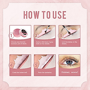 PERMANIA Lash Lift Balm Glue, New Eyelash Lifting Adhesive，0.35oz/10g Lash Lift Glue Strong Viscosity and Water Solubility for Lash Perm Kit (Rose)