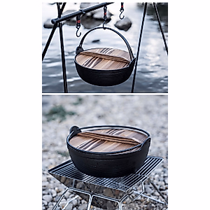 GFHVDC Cast Iron Nabe Sukiyaki Nabemono Hot Pot Outdoor Stove Steamer Cookware Stew Pot Japanese Nabe Pot Iron Pot Cast Iron Cooking Pot Hiking Cookware Small Hot Pot Outdoor Pot,1.7L