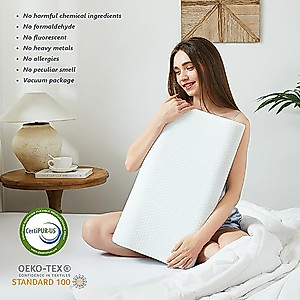 Homemate Neck Pillow Memory Foam Pillows - Ergonomic Pillow for Neck Shoulder Pain Relief Bed Pillow for Sleeping Orthopedic Cervical Pillow Support for Side Back Stomach Sleeper-Queen Size