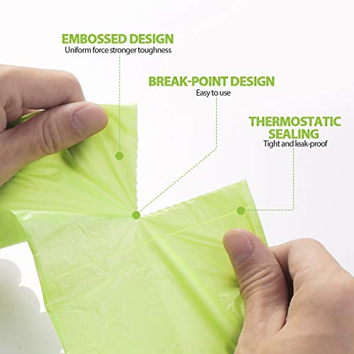 Small Trash Bags 4-Gallon Biodegradable - 100 Counts/ 5 Rolls Recycling and Degradable Garbage Bags Trash Can Liners for Bathroom Kitchen and Office