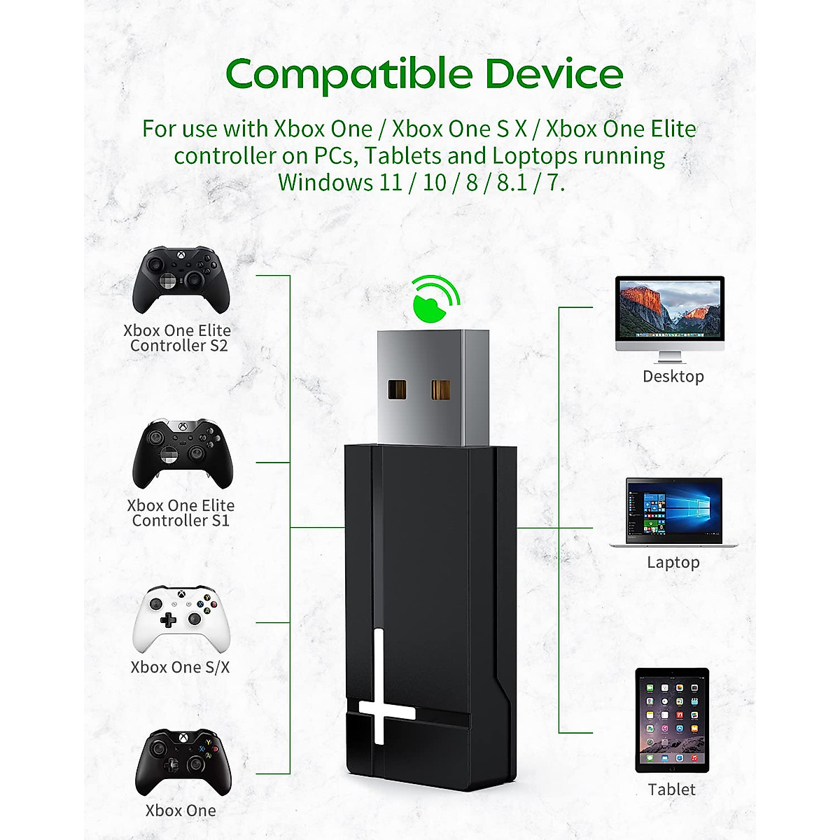 AOLION Controller Adapter Compatible with Xbox One Controller, Elite Series, Xbox One X, Xbox One S Controller