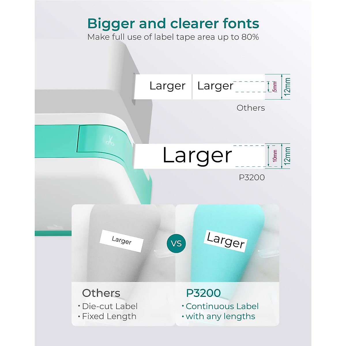 Vixic Label Makers - Label Maker Machine with Tape P3200 Portable Bluetooth Handheld Label Printer for Labeling Home Office Organization Included Multiple Templates for Phone Pad USB Rechargeable