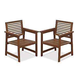 Furinno Tioman Teak Hardwood Outdoor Armchair Armchair w/o Cushion, FG161249R Set of Two