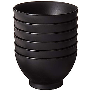 Coza Design- Eco Friendly Plastic Bowl for cereal, dessert, ice cream, soup (Microwave and Dishwasher Safe) (17 oz., Black) Set of 6