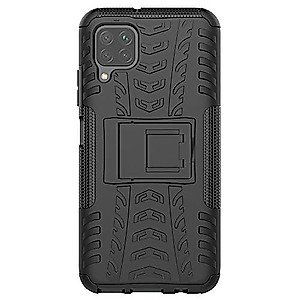 WenTian Huawei P40 Lite/Nova 7i Case, CaseExpert® Heavy Duty Shockproof Rugged Impact Armor Hybrid Kickstand Protective Cover Case for Huawei P40 Lite/Nova 6 SE Black