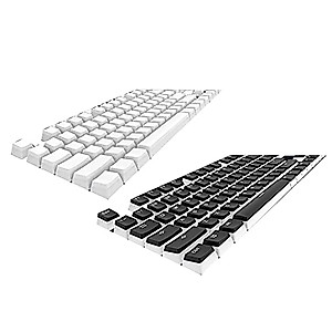 104 Keys Pudding Keycaps OEM Profile Double Shot PBT Backlight Keycaps for Mechanical Gaming Keyboard Cherry Mx Switch Pbt Backlit Keycaps Pudding Black White with Kingjinglo