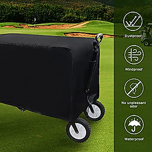 VOONKE Folding Dust-Proof Station Wagon Cover, Garden Trolley Cover, Suitable for Outdoor Station Wagon, Waterproof, Dust-Proof, Ultraviolet Resistant - 50 "Lx 20" W x 27 "H (excluding Wagon)