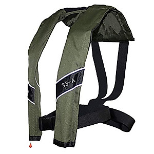 Eyson Slim Inflatable Life Jacket Life Vest Automatic (Olive)