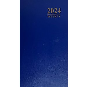 2024 WEEKLY Business Pocket Planner Agenda Calendar Appointment Diary Book 4x6 3x6 (Blue)