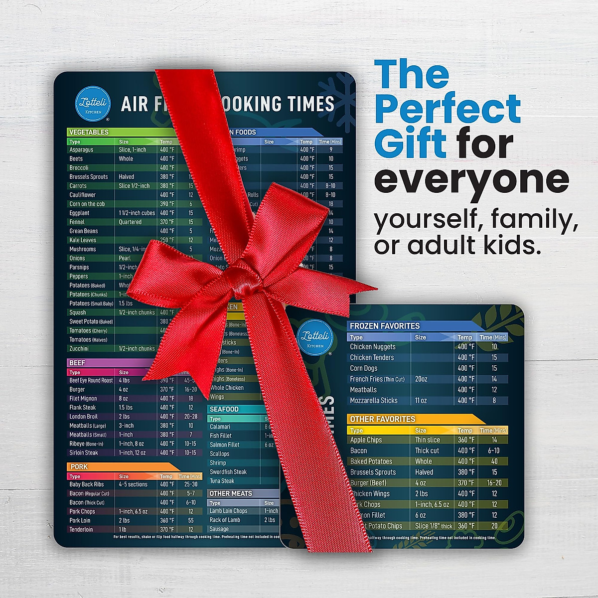 Air Fryer Magnetic Cheat Sheet Set, Air Fryer Accessories Cook Times, Airfryer Accessory Magnet Sheet Quick Reference Guide for Cooking and Frying (Black)