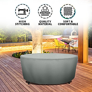 Patio Small Waterproof Round Bar Table & Chair Cover - Outdoor Patio Table Chair Combo Washable - Heavy Duty Furniture 60X42 Inch Combo Cover