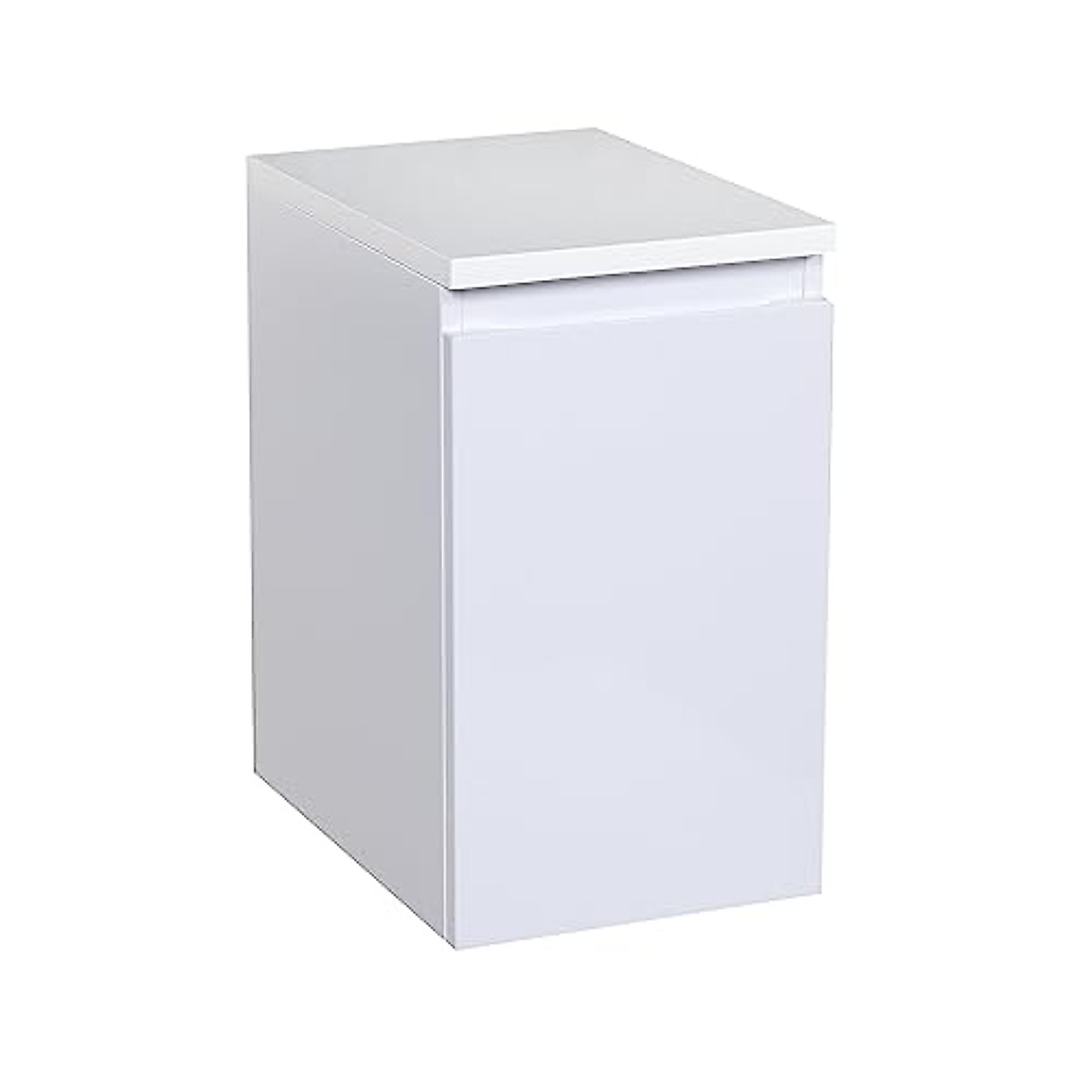 Modern Wall-Mounted Bathroom Vanity with Washbasin | Niagara White High Gloss Collection with Side Vanity Cabinet | Non-Toxic Fire-Resistant MDF-44 (32+12)-Omega Collection 24"