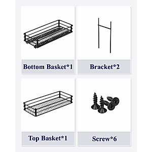 Kitsure Spice Rack Organizer for Cabinet - 2 Packs, Easy-to-Install Pull Out Spice Cabinet Organizers, 4.33''Wx10.23''Dx8.54''H Slide Out Spice Racks