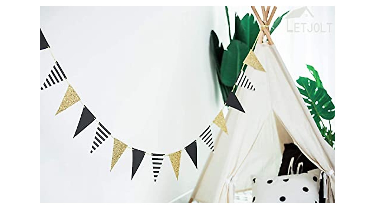 Gold & Black Triangle Banner for Celebrations | Letjolt