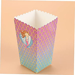 Popcorn Carton 24 Pcs Popcorn Boxes Party Candy Cartons Scalloped Favor Box Gift Box Mermaid Popcorn Box Mermaid Popcorn Boxes Cardboard Popcorn