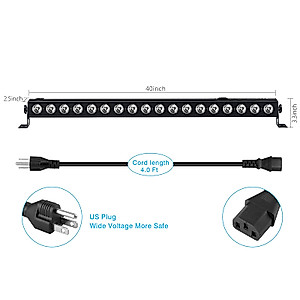 LED Stage Wash Light Bar - 54W 18LED DJ Wash Light Bar with Chase Function Sound Activated Auto Play by DMX Control Uplights for Event DJ Music Disco Wedding Party Church Stage Lighting