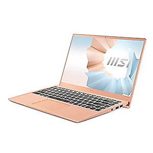 MSI Modern 14 Professional Laptop: 14" IPS-Level Thin Bezel Display,Intel Core i7-1165G7, Iris Xe, 8GB, 512GBSSD, Win10, Beige Mousse(B11MO-242)