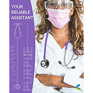 FriCARE Purple Stethoscopes for Nurses, Classic Dual Head Stethoscope Kit Medical Supplies, RN, LPN, LVN, Nursing School Students, Home Health Use