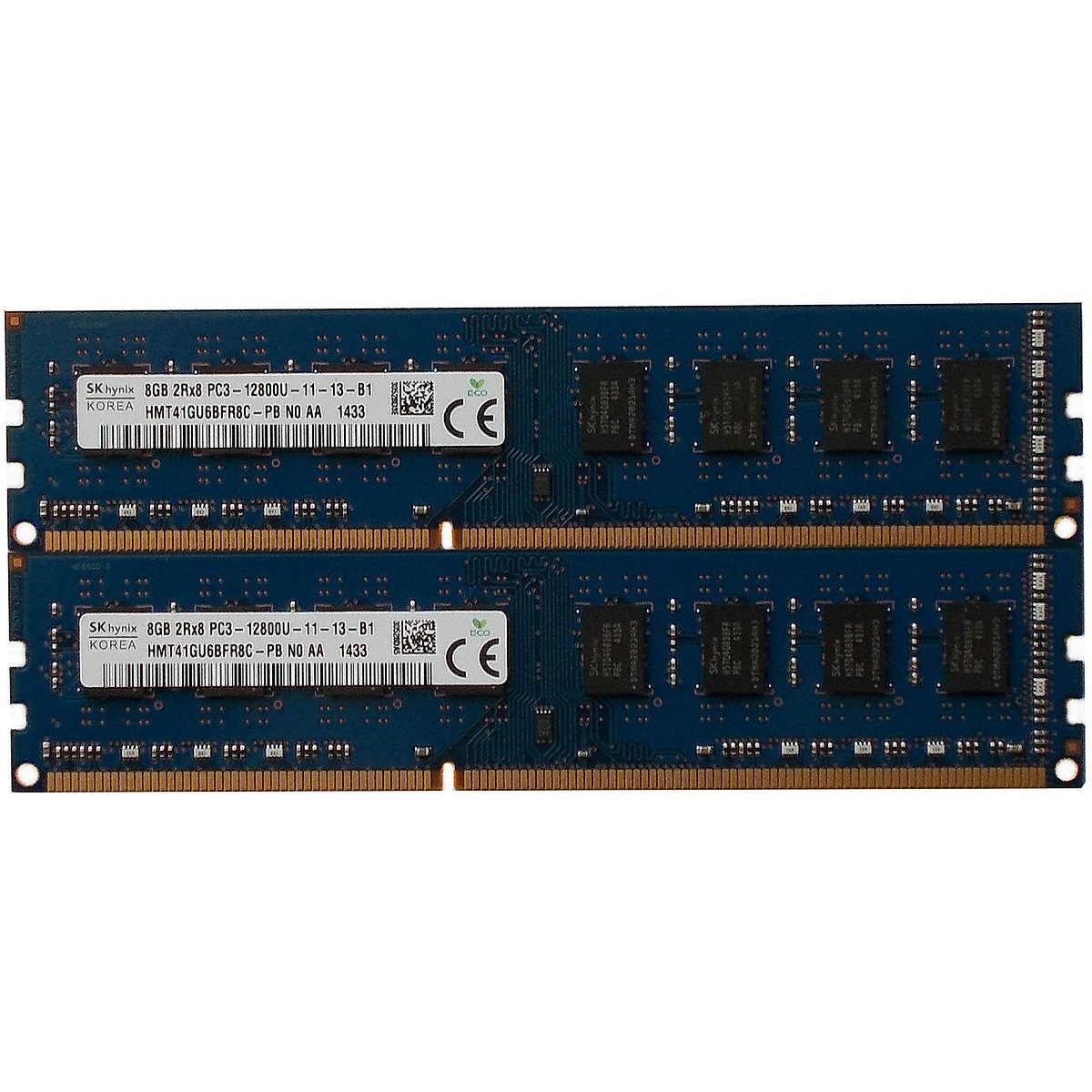 Hynix Original 16GB kit (2 x 8GB), 240-pin DIMM,Unbuffered, Non ECC, DDR3 PC3-12800 Desktop Memory Module