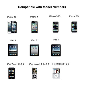 RocketBus Charger Cable Cord for iPhone Old Older Classic 3 3S 4 4S iPod 1 2 3 4 Generation iPad 2nd 3rd Gen