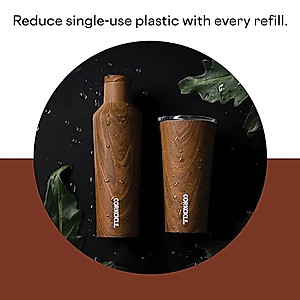 Corkcicle Classic Triple Insulated Coffee Mug with Lid, Walnut Wood, 24 oz – Stainless Steel Travel Tumbler Keeps Beverages Cold 9+hrs, Hot 3hrs