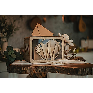 Custom Wedding Card Box, Rustic Wedding Decor, Boho Wedding Post Box, Wedding Money Box, Wood and Acrylic Card Box