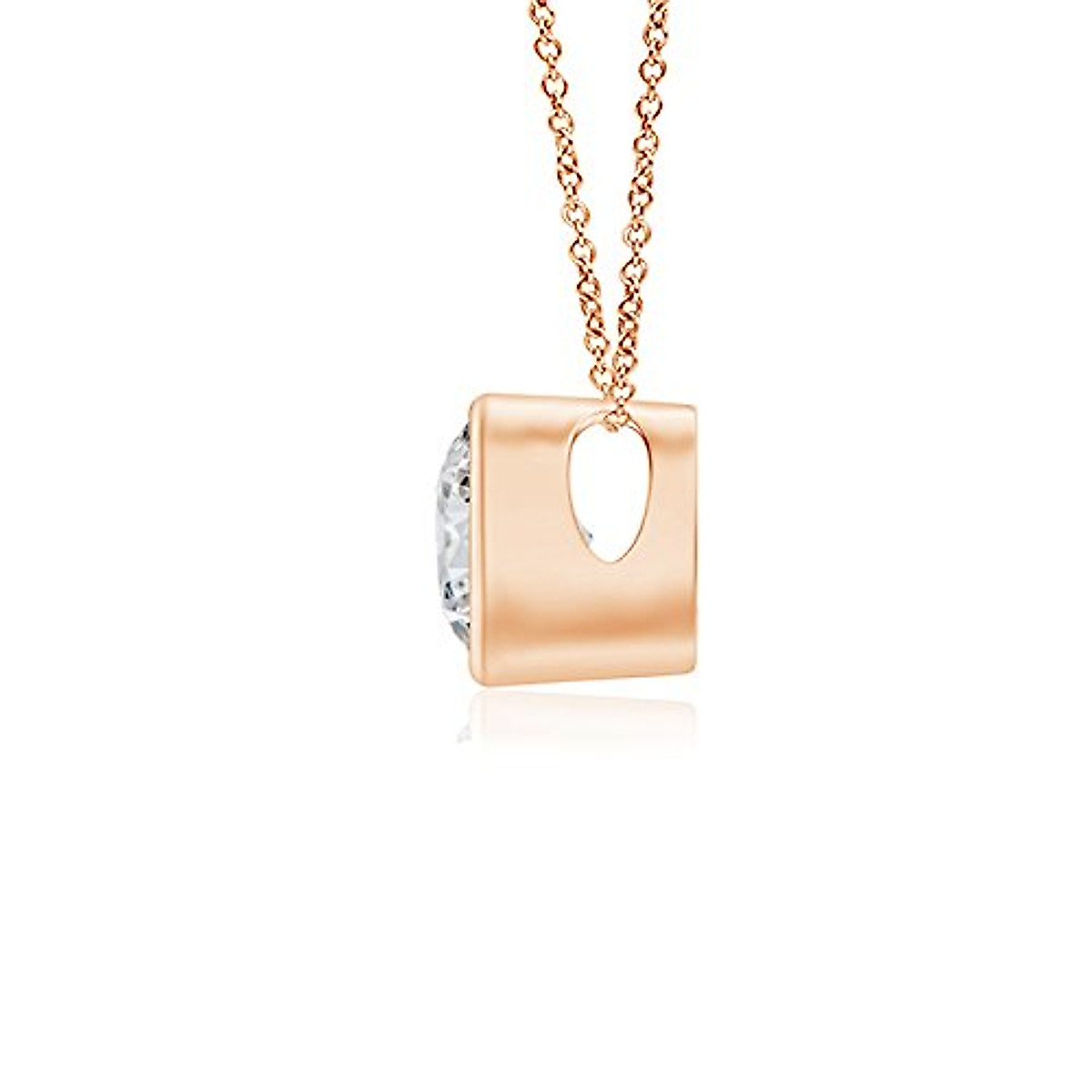 Angara Natural 0.25 Ct Diamond Classic Pendant Necklace for Women in 14K Rose Gold (Color : H | Clarity : SI2) | April Birthstone, Birthday, Anniversary, Wedding Jewelry Gift For Women