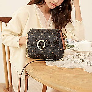 FOXLOVER Mini PVC Leather Crossbody Bag for Women Small Chain Shoulder Bags Purses for Ladies Signature Handbags