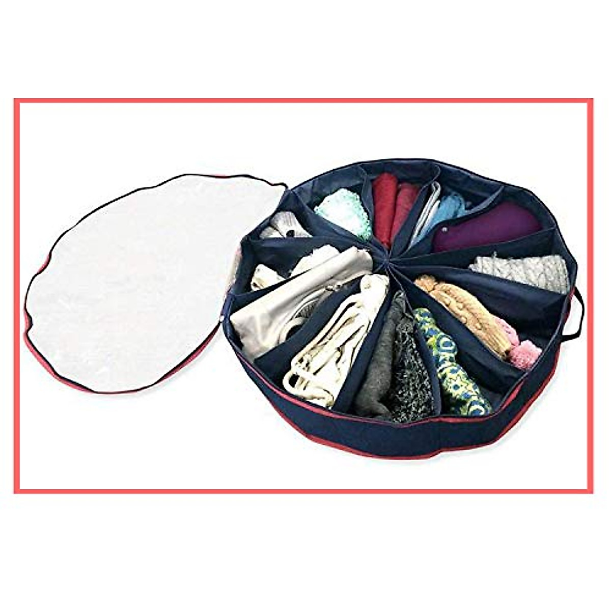 Kangkangk 12-Grid Foldable Round Shape Non-Woven Shoes Storage Organizer Box with Transparent Window for Home Apartment Dormitory