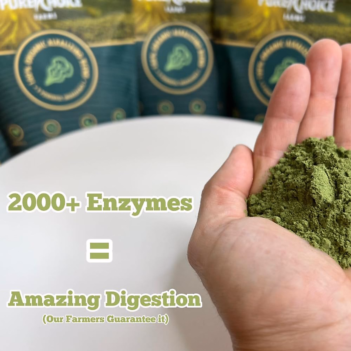 Pure Choice Whey Organic Greens Superfood Powder, USA Grown - Kale, Alfalfa Grass, Wheatgrass, Barley Grass, Astragalus, Spirulina, Oat Grass & Chlorella, USA Grown (10.6 oz, 1 Month Supply)