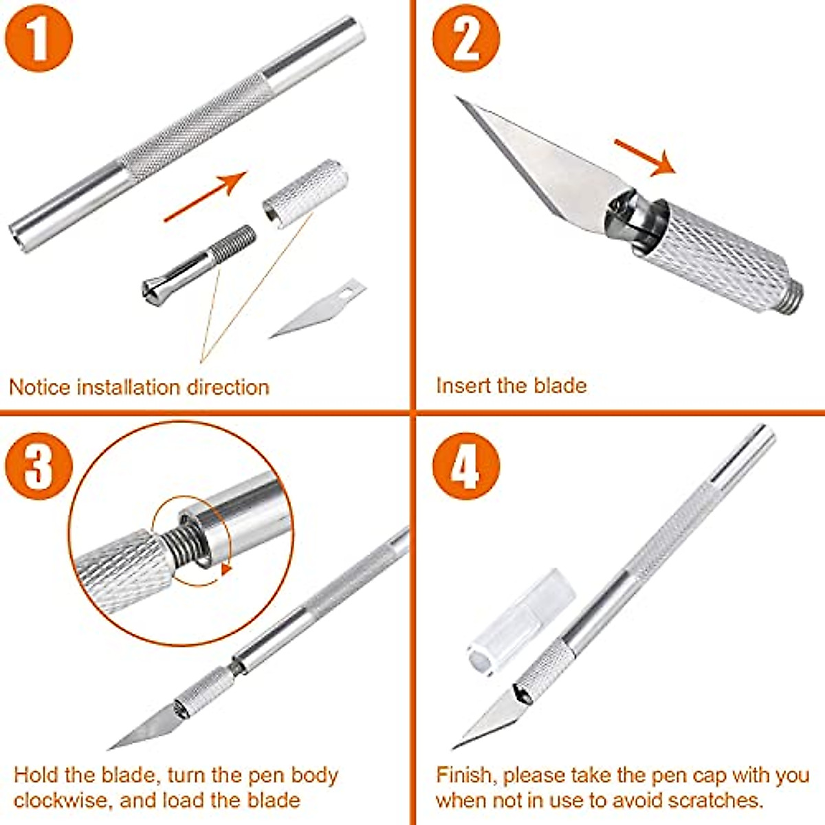 230 PCS Hobby Craft Knife Kit,215 PCS Precision Carving Blades with 2 PCS Craft Knife, Utility Knife with 11 PCS Art Blades, Scrapbooking Stencil for DIY Art Working Cutting