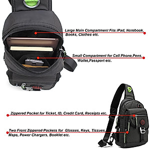NICGID Sling Bag Chest Shoulder Backpack Crossbody Bags for iPad Tablet Outdoor Hiking Men Women